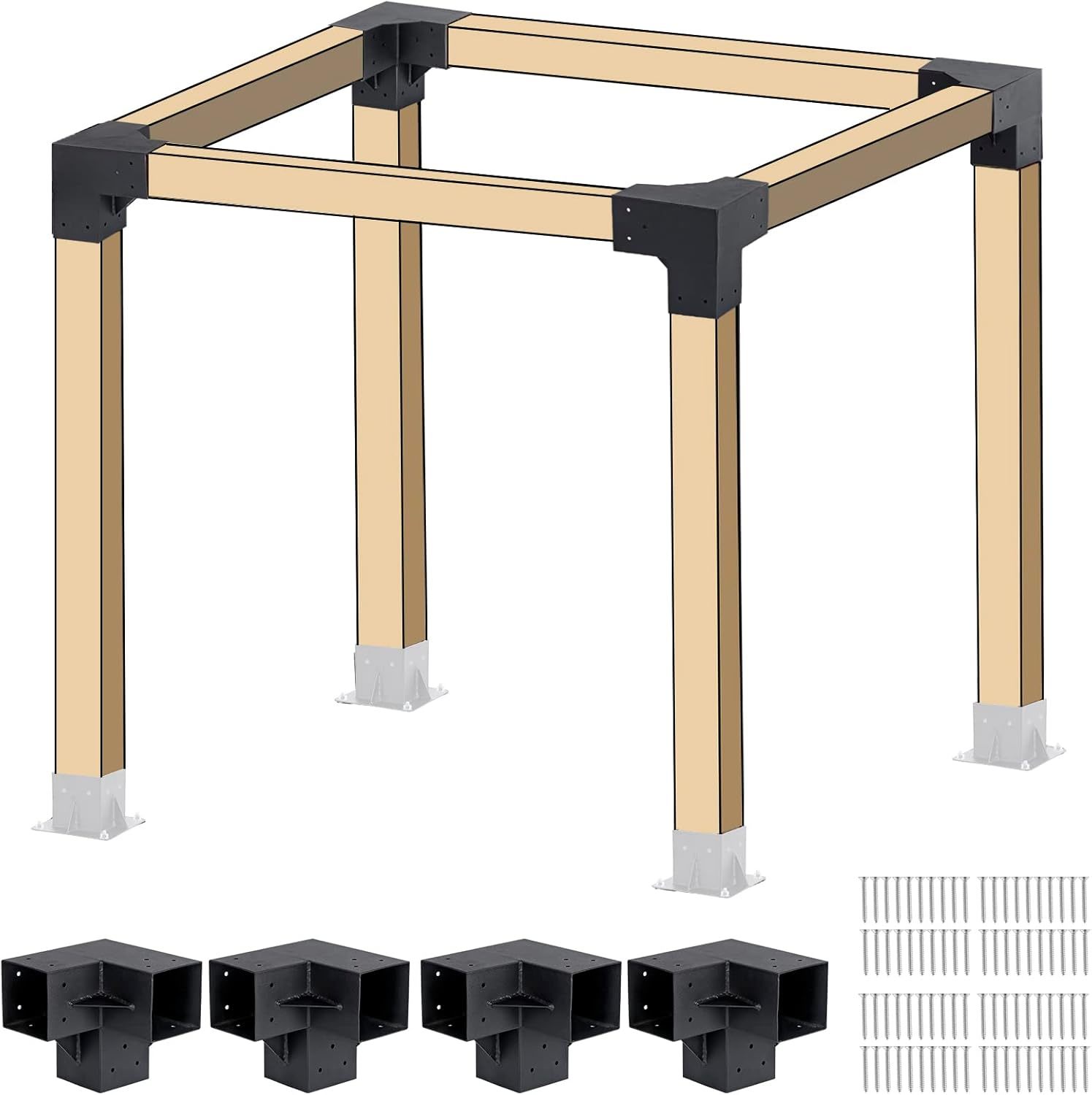 Solid Stainless Steel 304 Wooden Gazebo Kit For Outdoor 3 Way Right ...