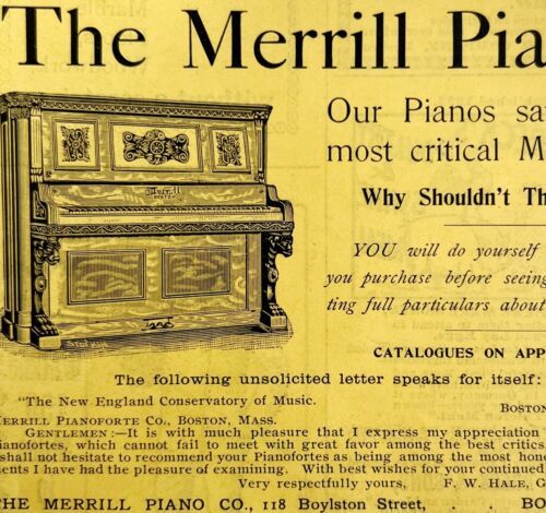 The Merrill Piano Boston 1894 Advertisement Victorian Musical ...