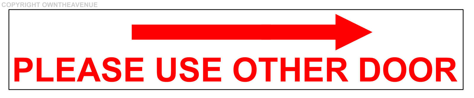 Please Use Other Door Right Arrow Store Business Entrance Exit Sticker ...