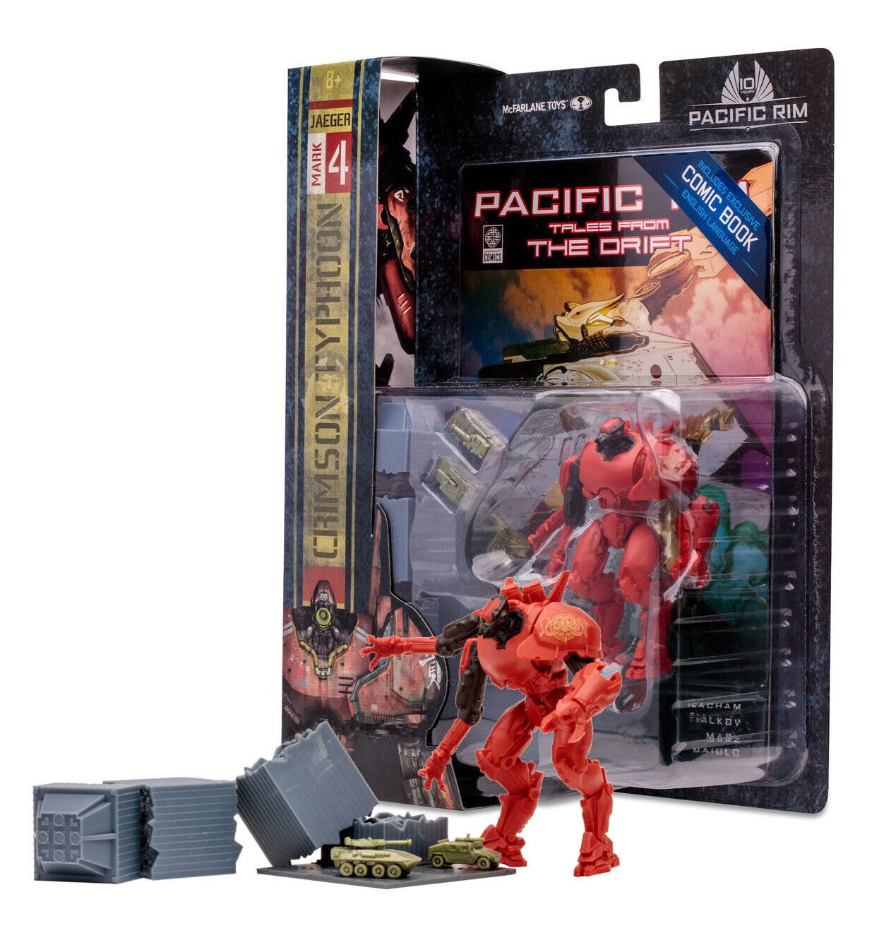 McFarlane Toys Pacific Rim Jaegar Crimson Typhoon 4" Figure with Comic ...