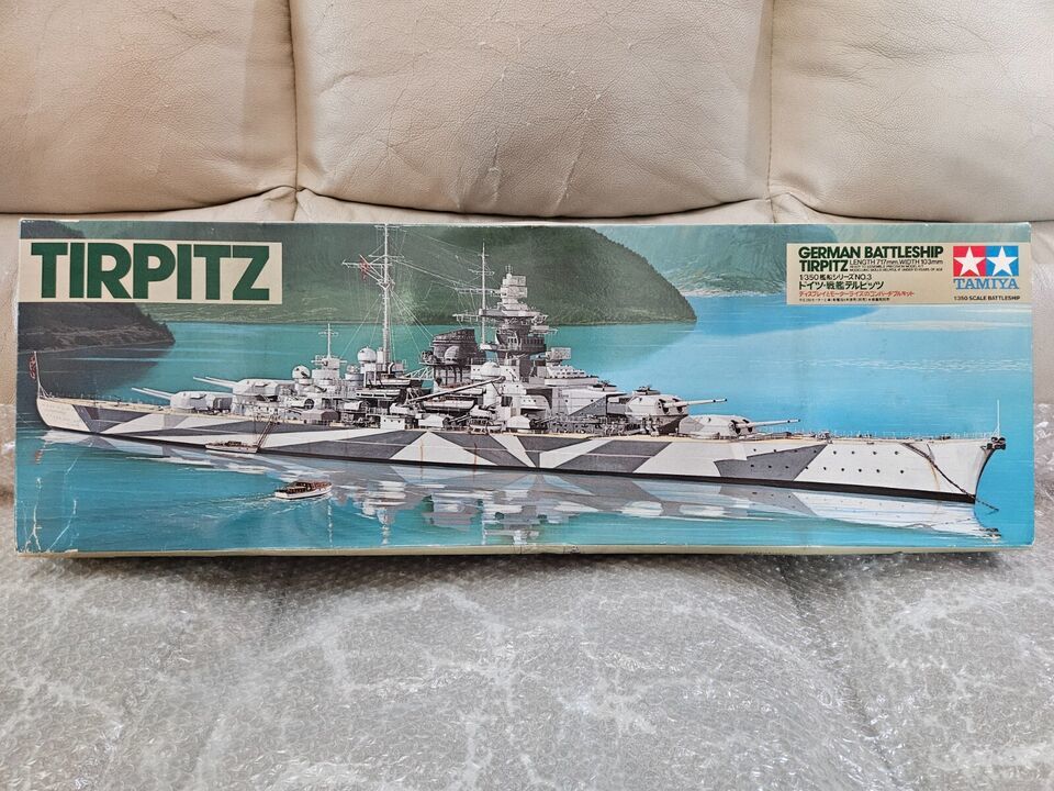 Motorised Tamiya Plastic 1/350 Tirpitz WW2 German Battleship model kit ...