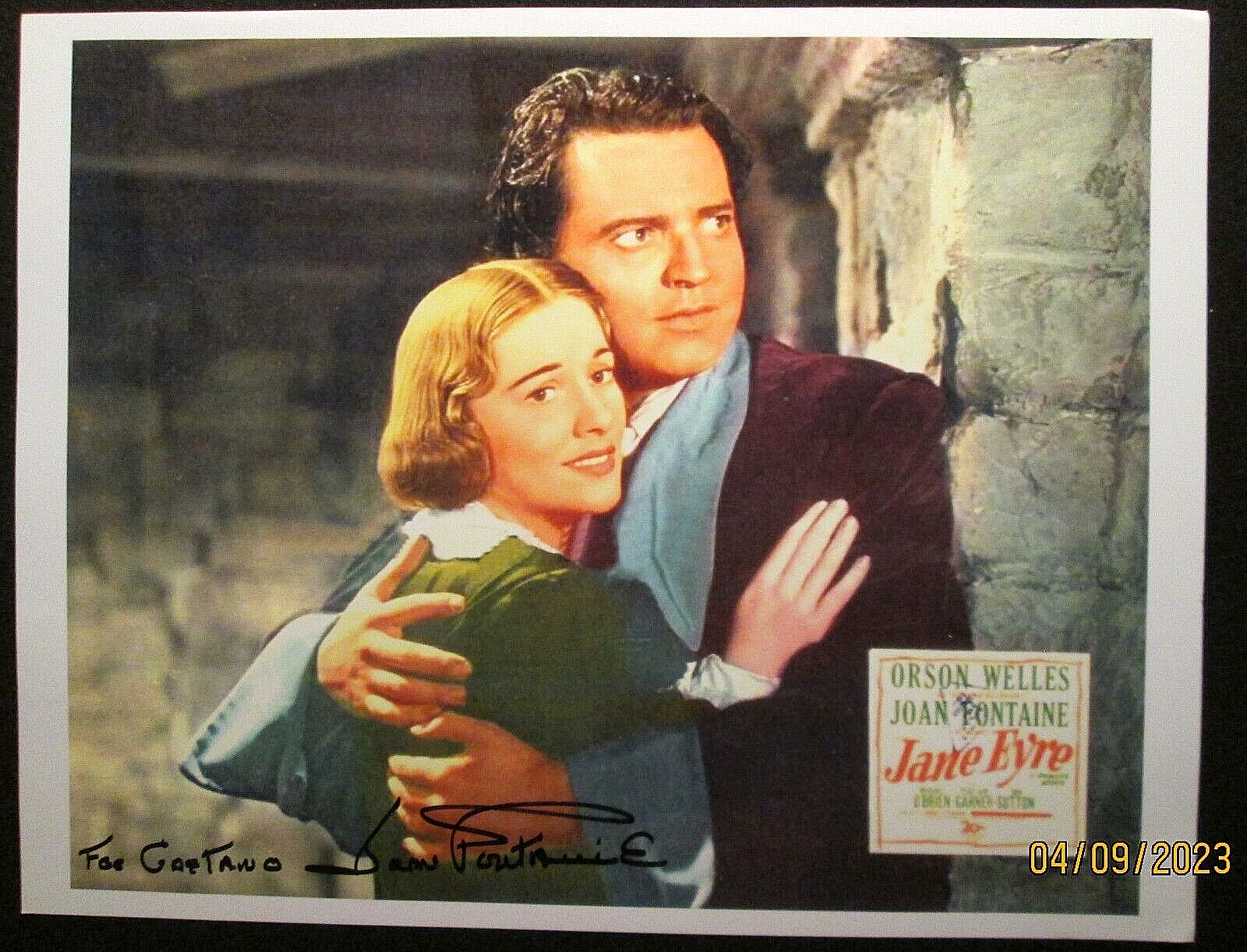 JOAN FONTAINE AS JANE EYRE (JANE EYRE) HAND SIGN AUTOGRAPH PHOTO ...