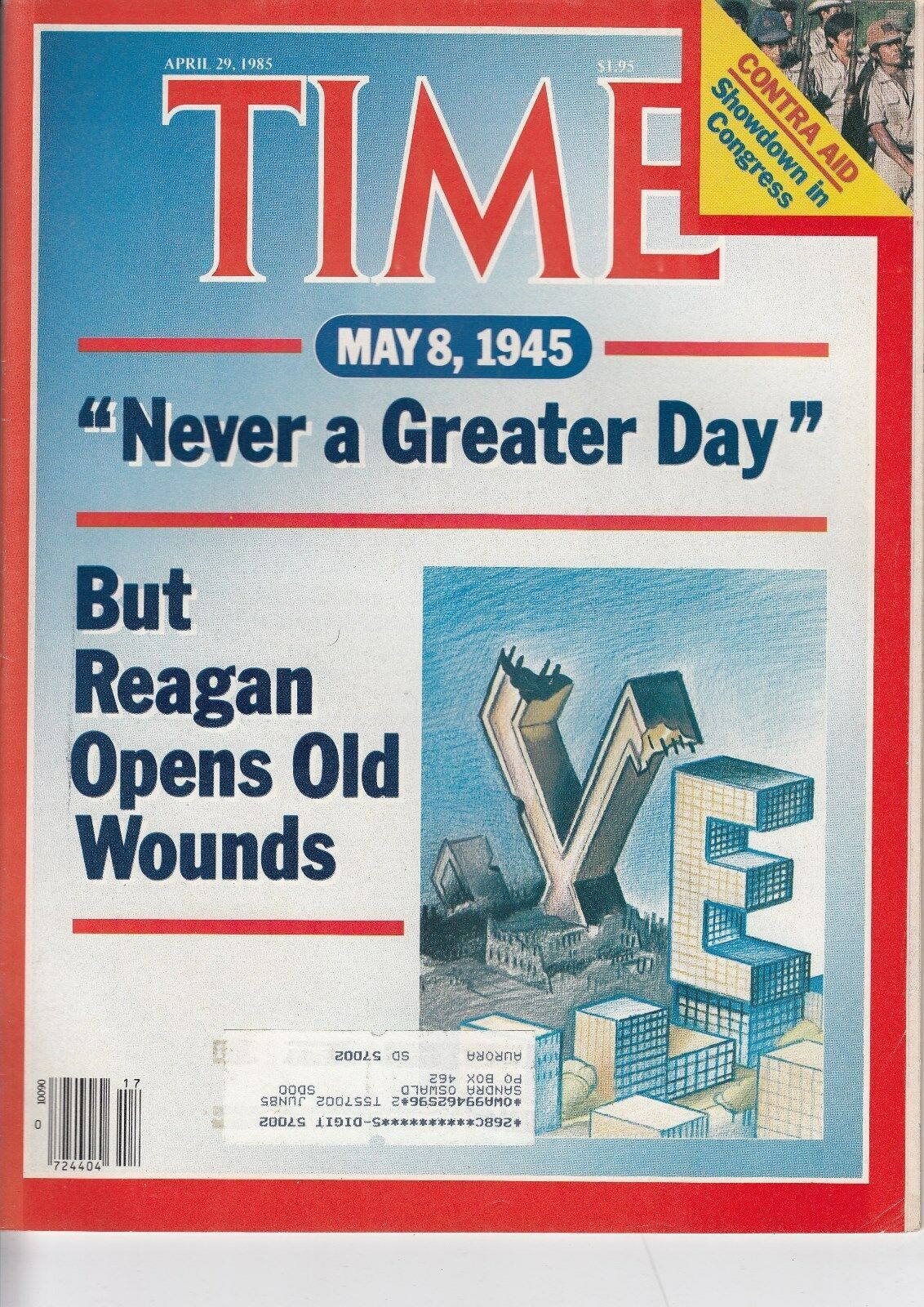 Time Magazine 1985, April 29, Never a Greater Day, Reagan Opens Old ...