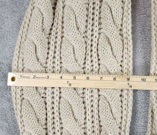 Neosan Scarf Womens One Size Beige Cable Knit Preppy Winter Infinity ...