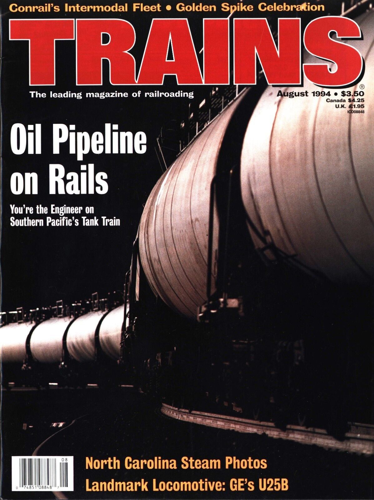 Trains: Magazine of Railroading August 1994 Southern Pacific Tank Train ...