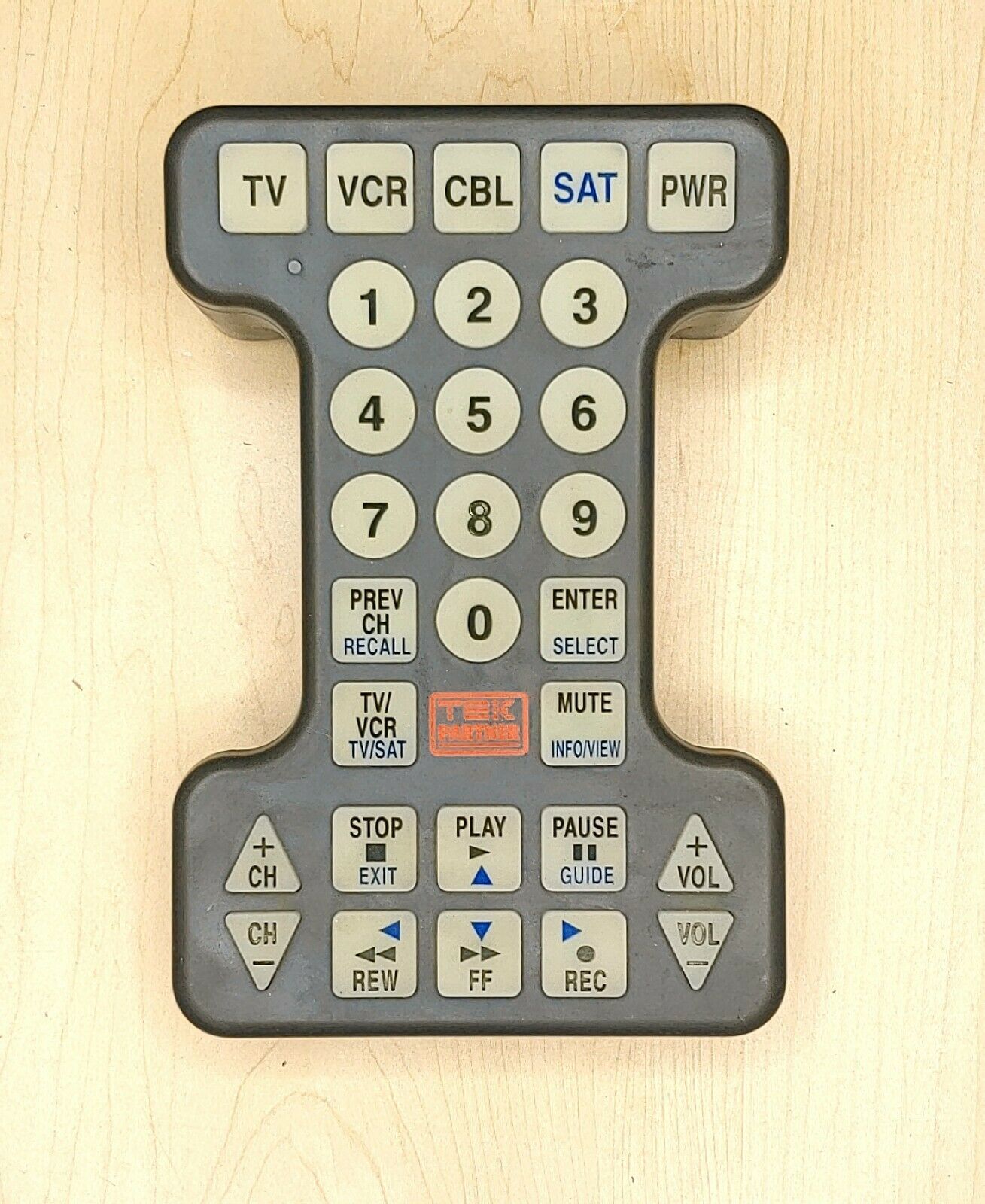 Tek Partner BW-0561-RD Universal Light Up BIG BUTTON Remote Control ...