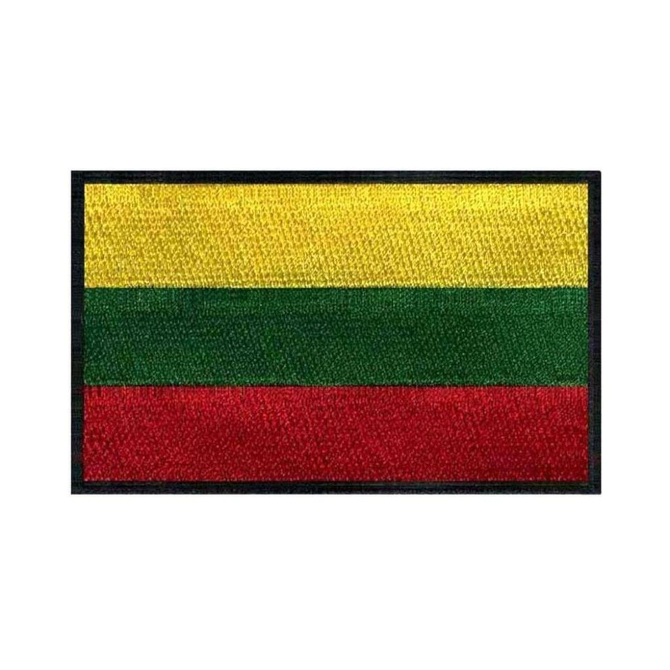 LITHUANIA FLAG IRON ON PATCH 3" Embroidered Applique Lithuanian Pride ...