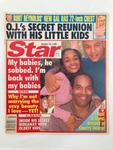 Star Tabloid Magazine October 24 1995 Burt Reynolds, OJ Simpson No ...