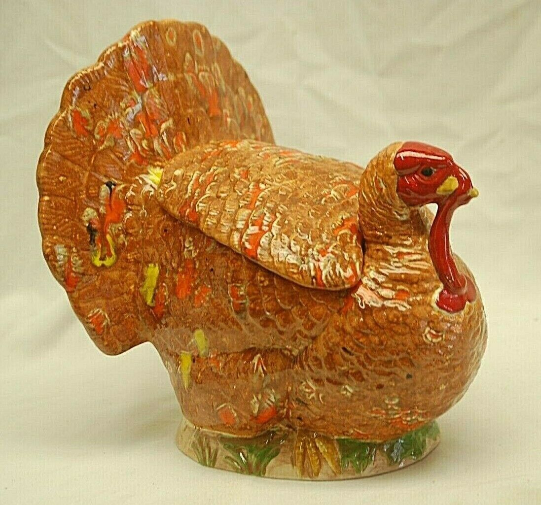 Holland Mold Turkey Cookie Jar Thanksgiving Centerpiece Holiday Country ...