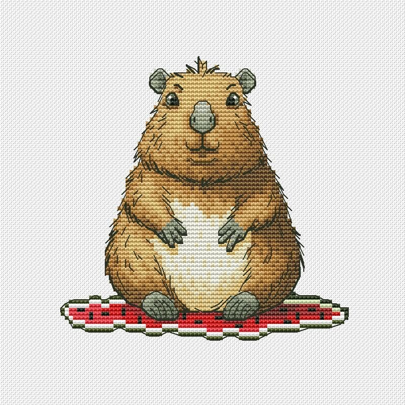 Capybara cross stitch easy pattern pdf - Funny Nursery capybara ...