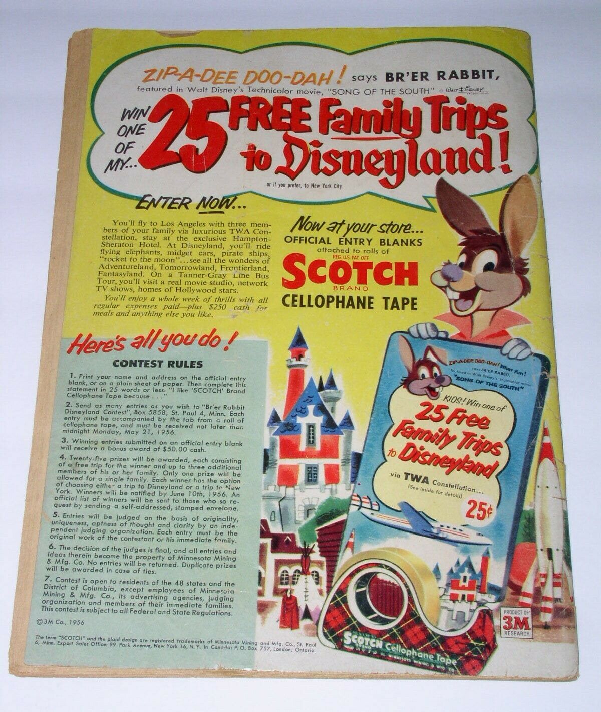 Song Of The South Brer Rabbit Comic Book No. 693 Vintage 1956 Walt ...