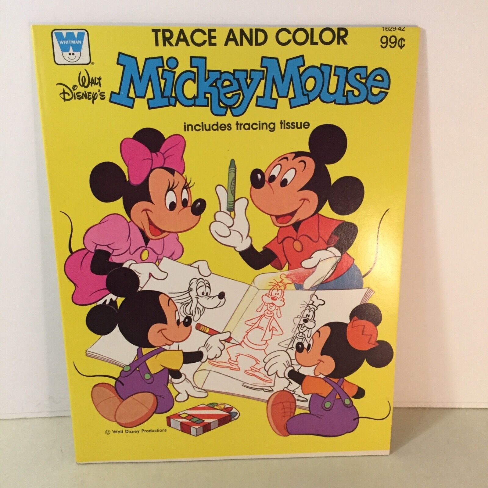 New Vintage 1981 Walt Disney's Mickey Mouse Trace & Color Coloring Book ...