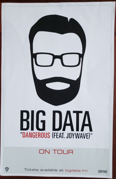 Big Data "Dangerous (Feat. JoyWave)" On Tour 11 x 17 promo poster - Other
