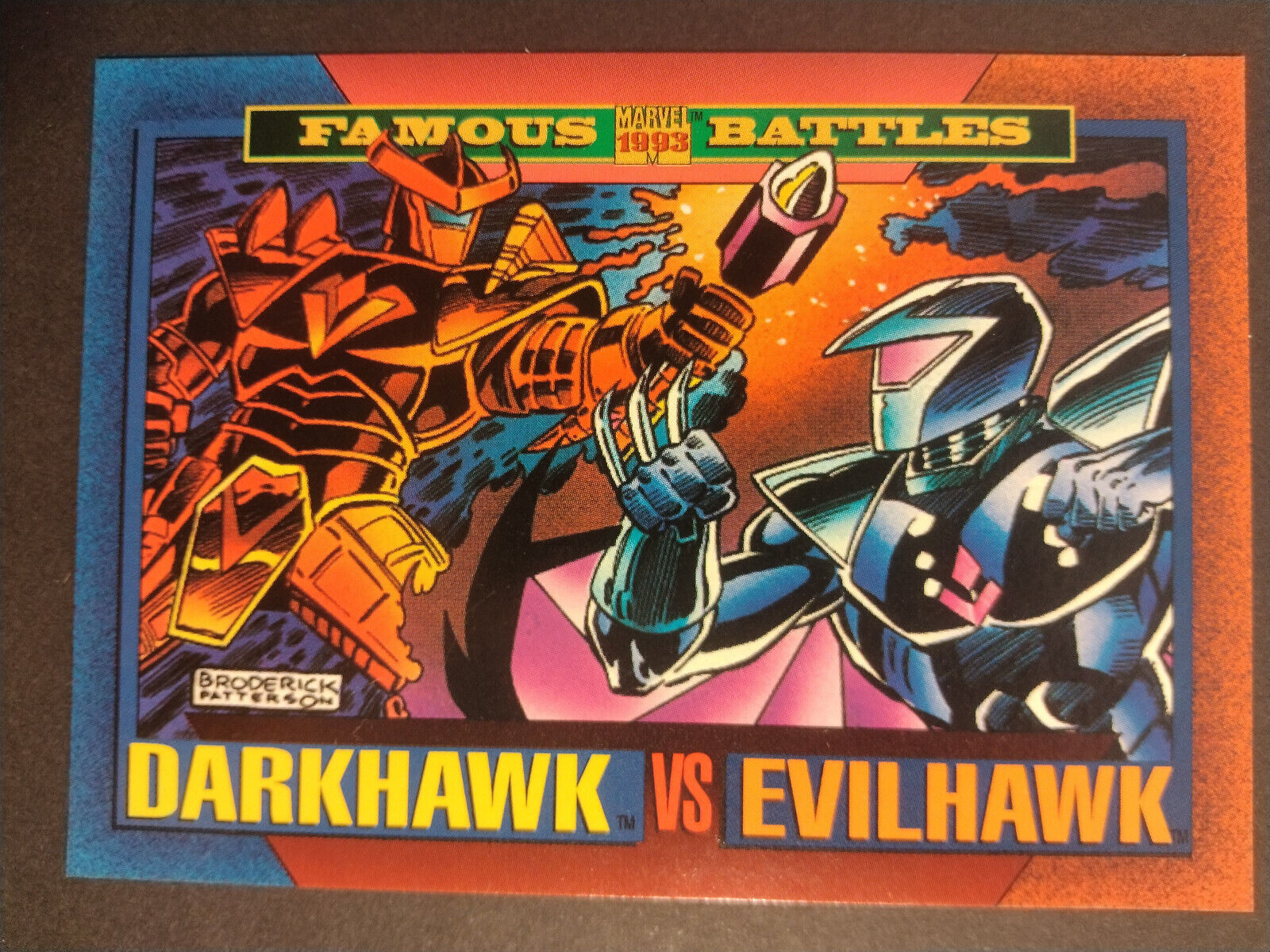Skybox Trading Card Dark Hawk VS Evil Hawk #166 Marvel Famous Battles ...