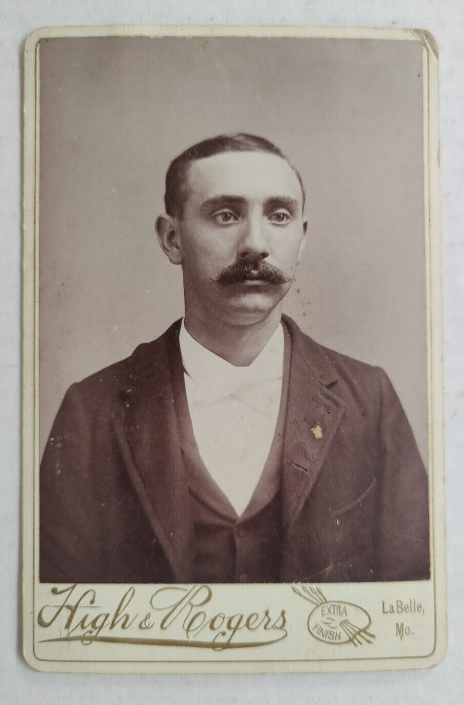Vintage Cabinet Card Man in Suit by High & Rogers in LaBelle, Missouri ...