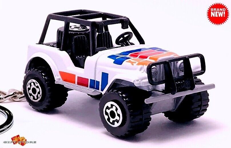 RARE KEYCHAIN WHITE JEEP WRANGLER WILLYS CJ5 AMC CJ CUSTOM LIFTED GREAT ...