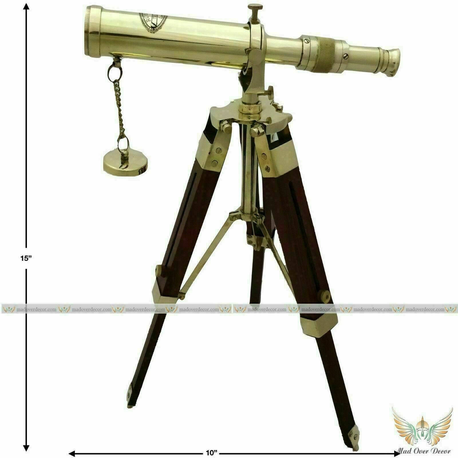 Maritim Messing Royal Navy Designer Teleskop Mit Holz Stativ - Everything Else