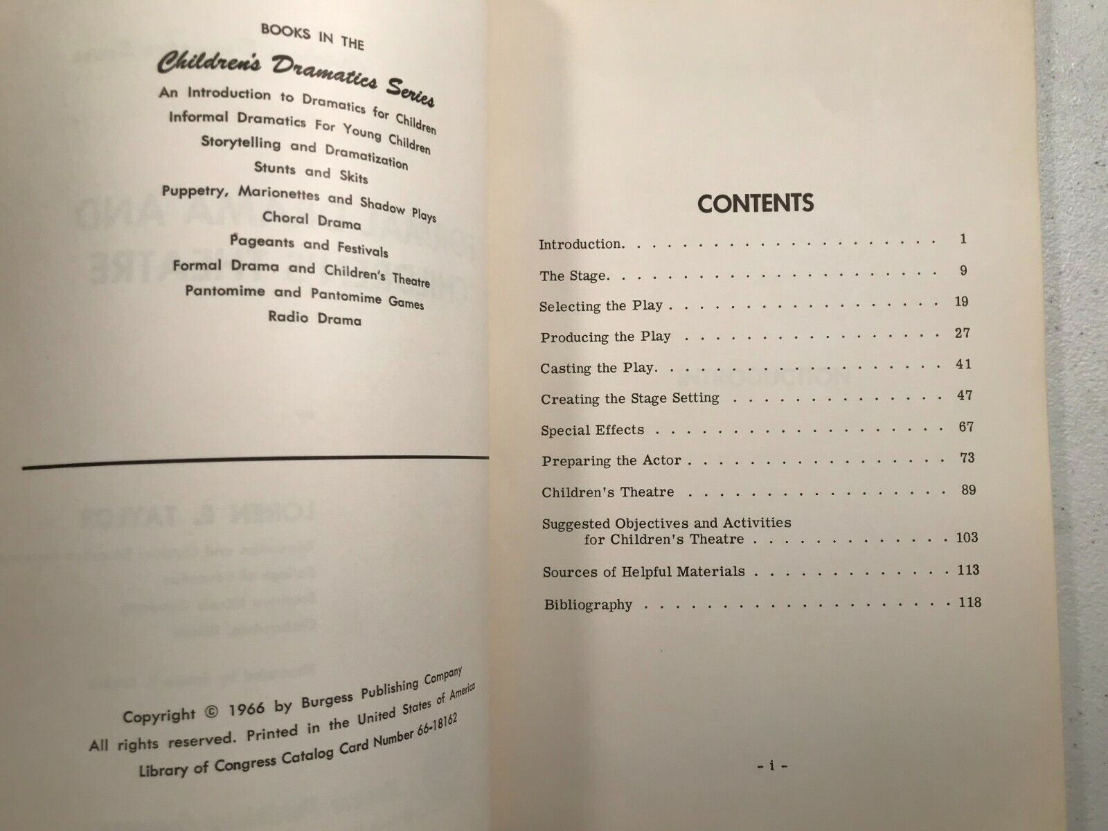 1966 book Formal Drama & Children's Theater - Dramatics Series, stage ...