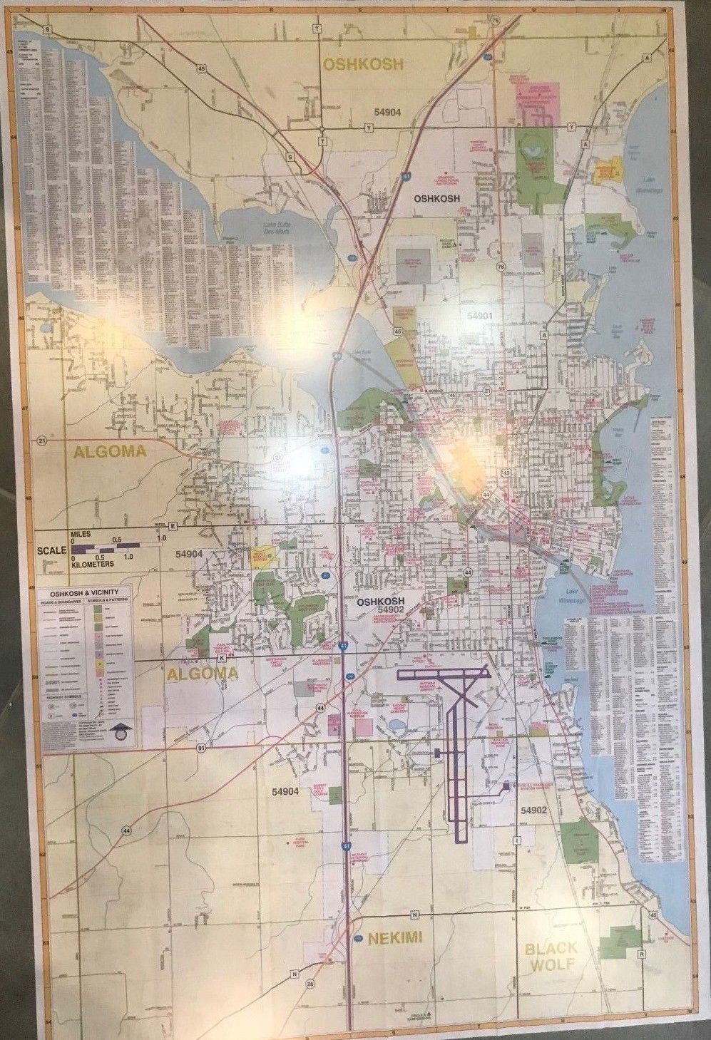 Oshkosh WI Laminated Wall Map (SG) - Maps & Atlases
