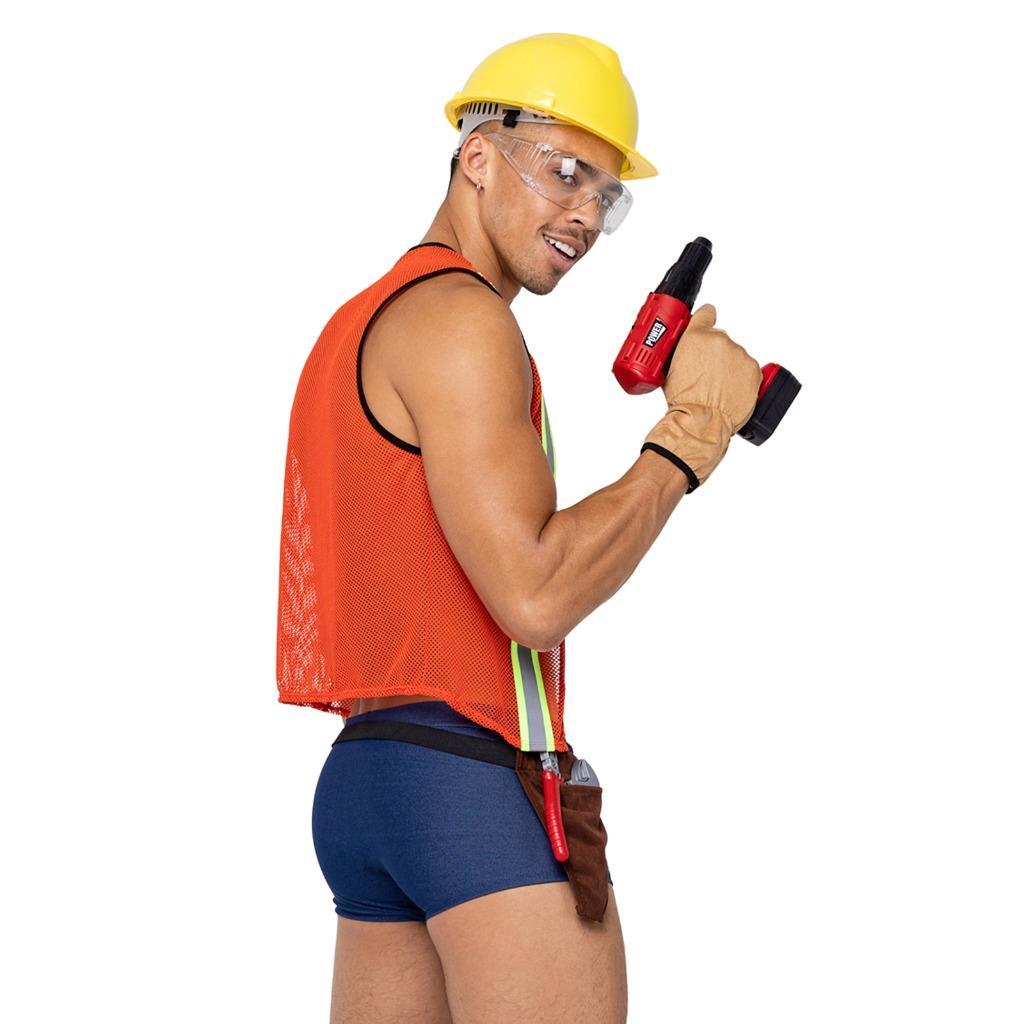 Construction Worker Costume Set Safety Reflective Vest Tool Belt Hard ...