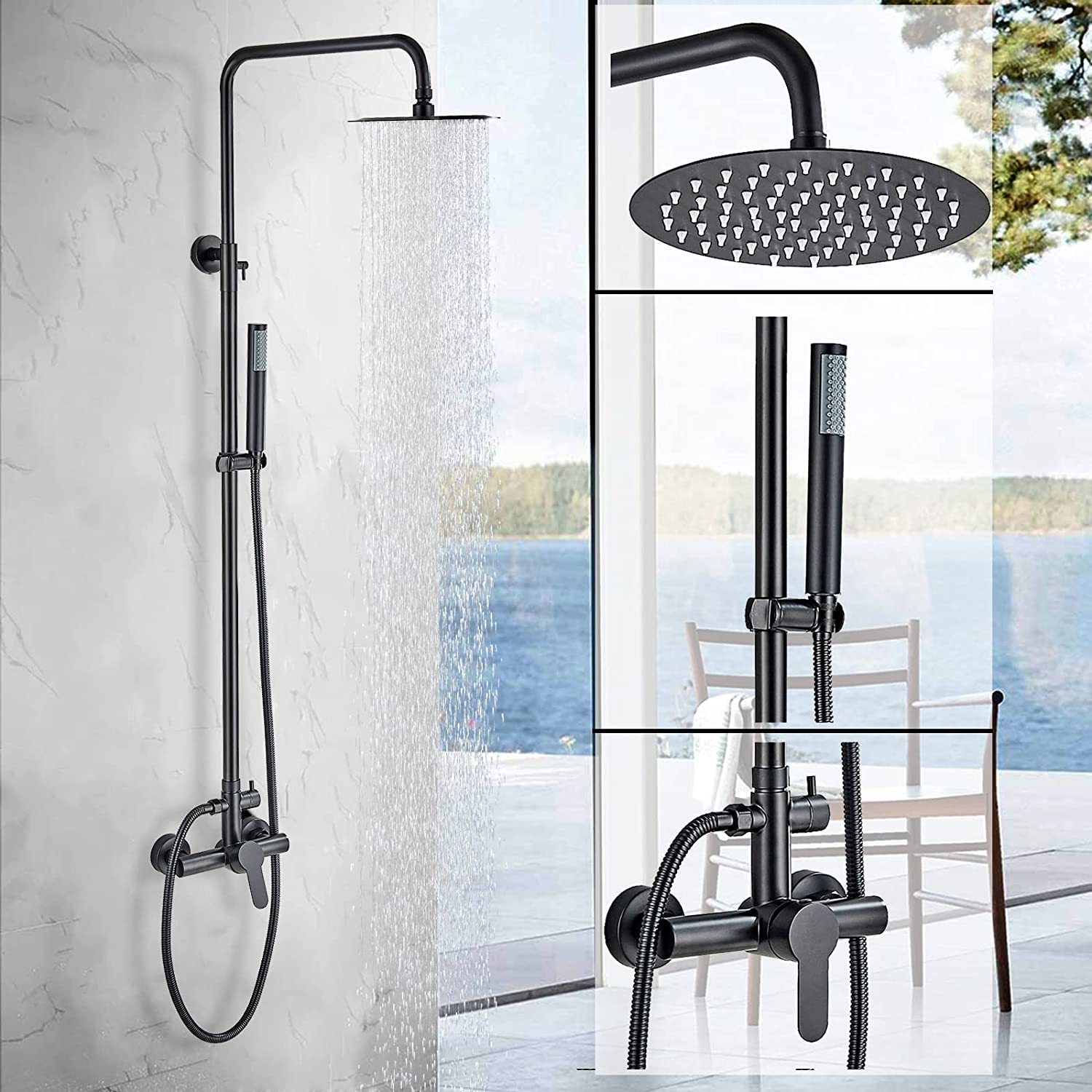 Mosson Outdoor Shower Faucet Matte Black Sus304 Shower Fixtures System ...