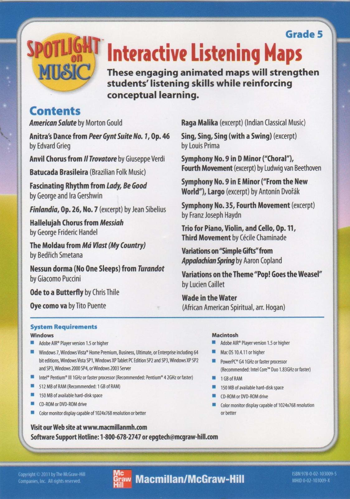 Spotlight on Music, Grade 5, Interactive Listening Maps (ELEMENTARY ...