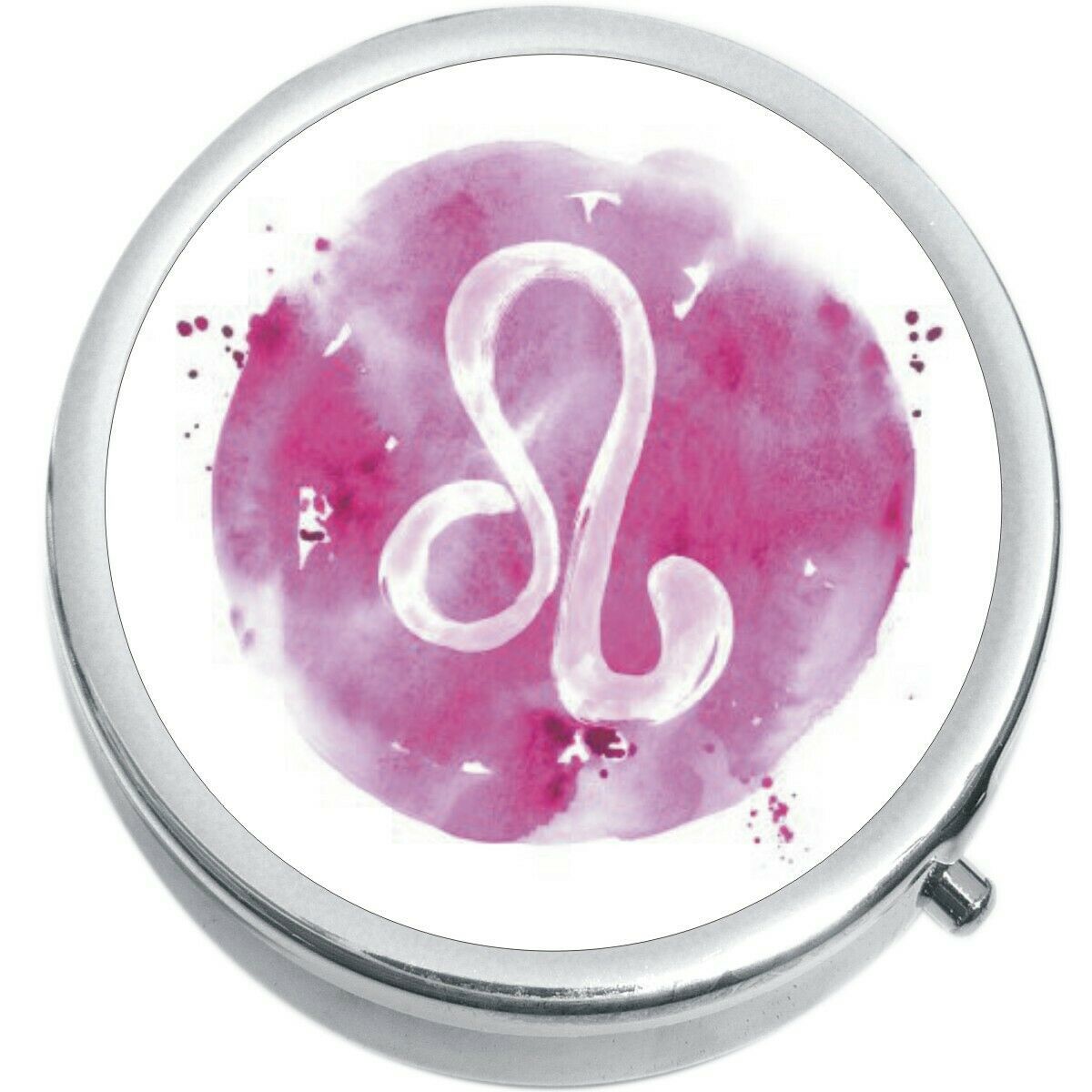 Watercolor Leo Medicine Vitamin Compact Pill Box - Pill Boxes, Pill Cases