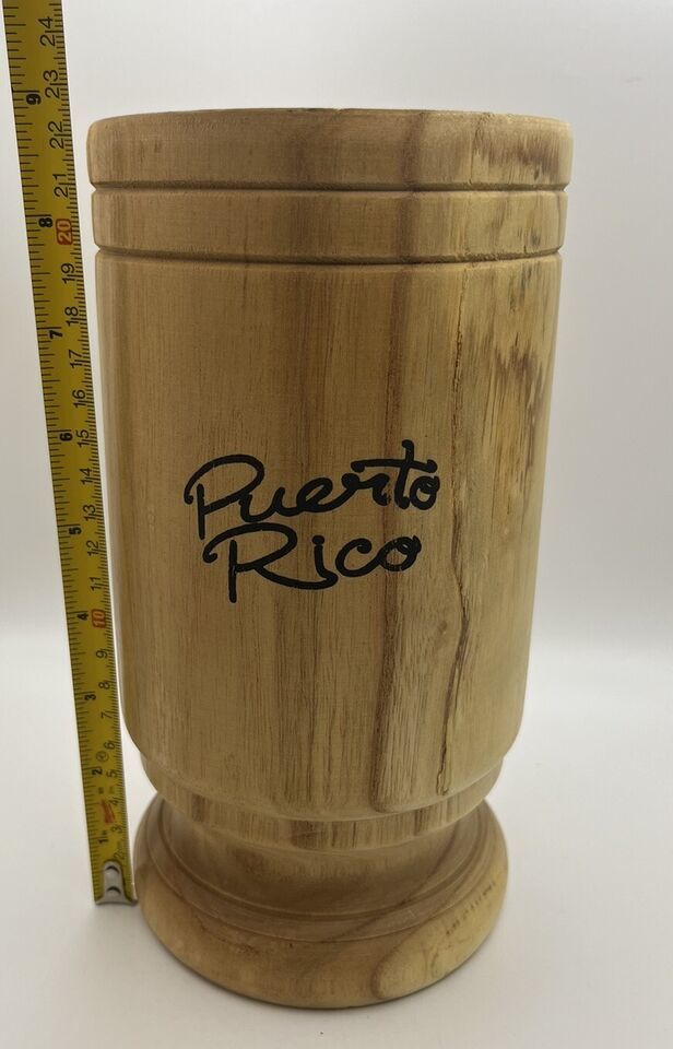Large Puerto Rico Wood Mortar & Pestle Pylon Pilon Madera - Boricua ...