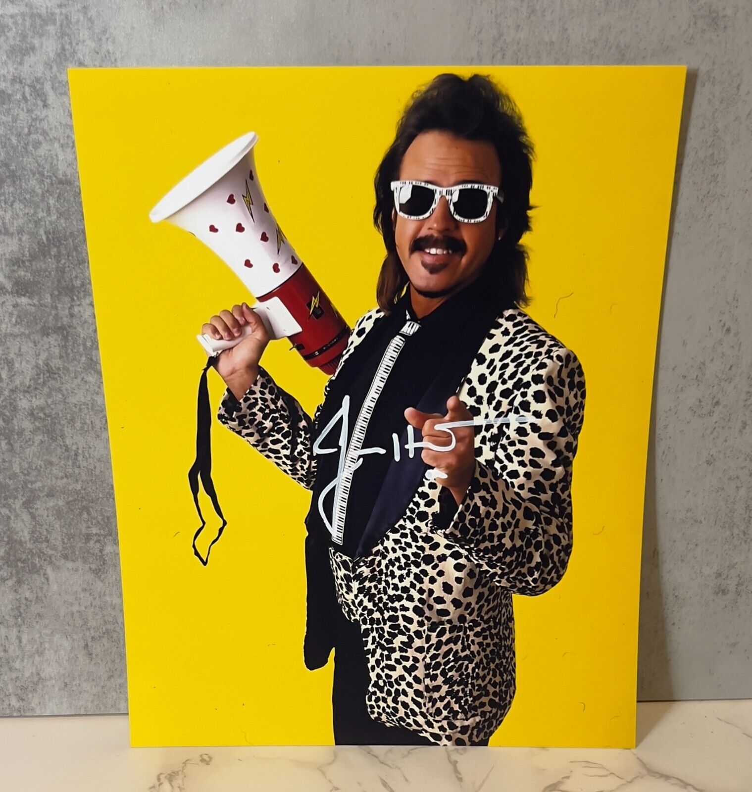 Jimmy Hart Yellow Background Signed Autograph 8x10 WWE TNA AEW WCW NXT ...