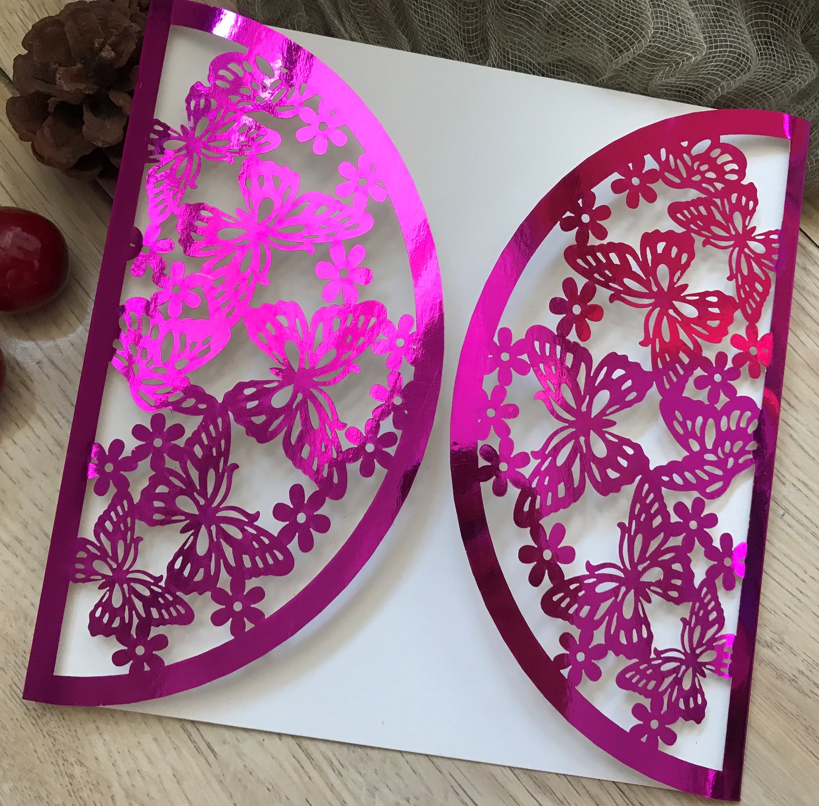 50pcs Butterfly Laser Cut wedding invitations cards,baby shower invite ...