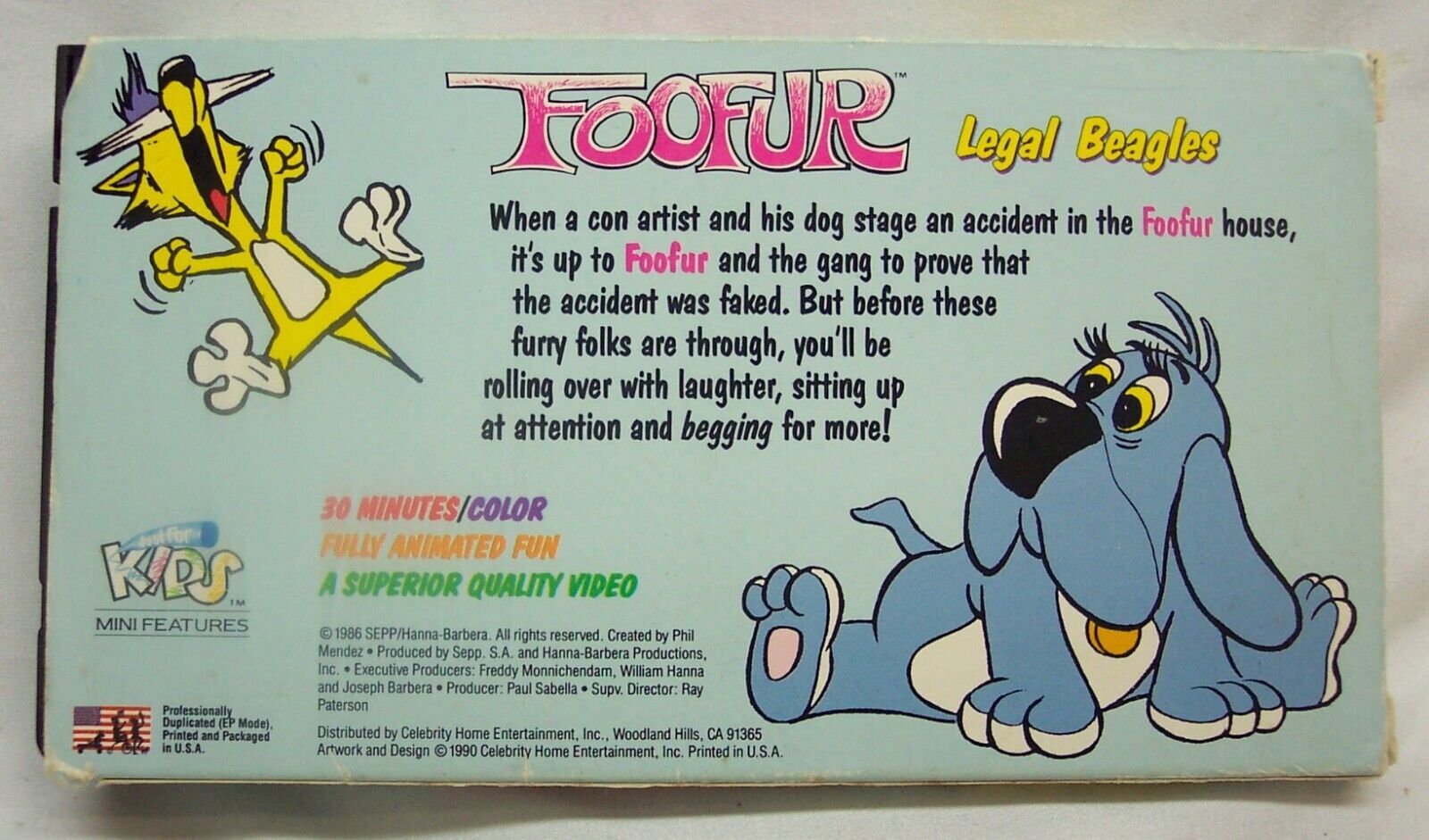 Vintage 1986 Mini Features FOOFUR LEGAL BEAGLES VHS VIDEO Cartoon 1980 ...