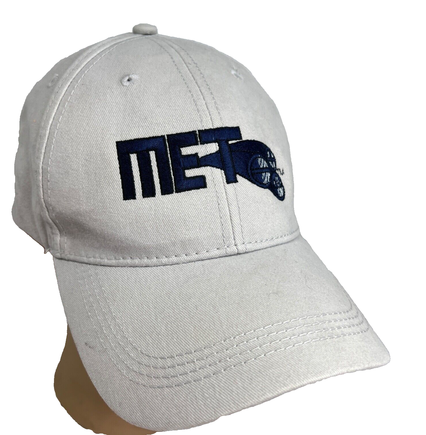 MET Molecules Gray Adjustable Baseball Hat Cap Embroidered Canvas - Hats