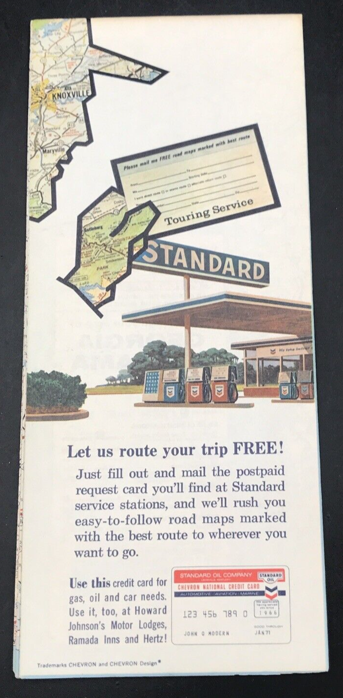 1970 Georgia Alabama Chevron Standard Oil Company Street Road Map -- HM ...
