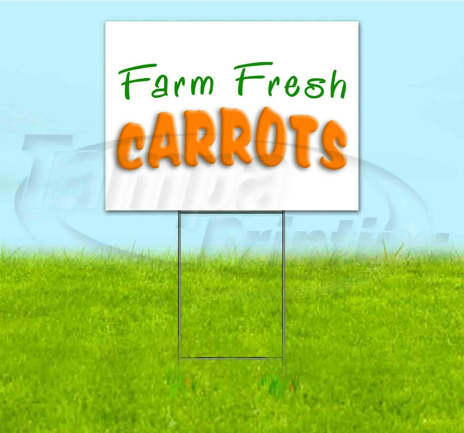 FARM FRESH CARROTS 18x24 Yard Sign WITH STAKE Corrugated Bandit Lawn ...