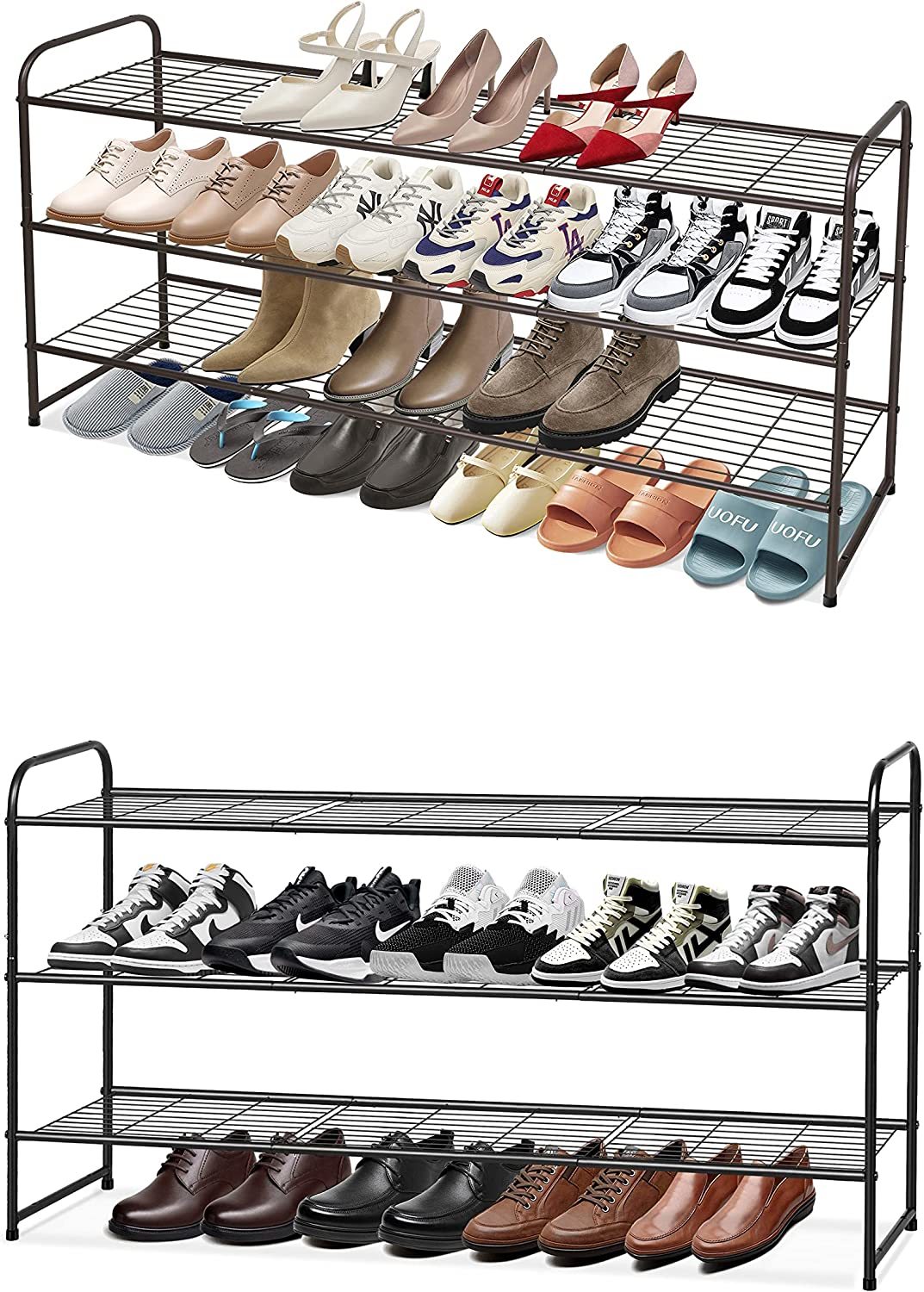 Keetdy Long 3 Tier Shoe Rack And 3-Tier Long Shoe Rack For Closet ...