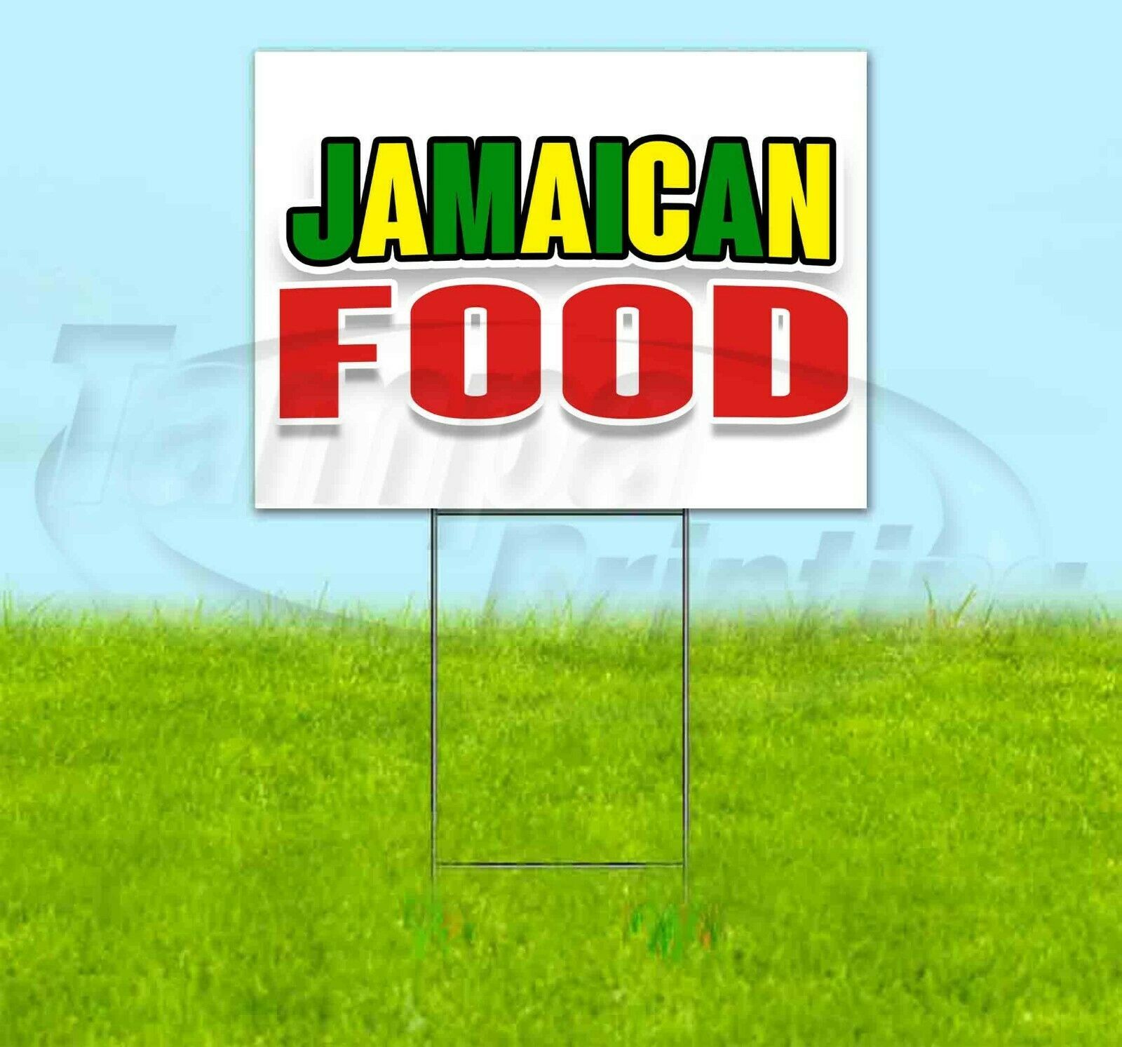 JAMAICAN FOOD Yard Sign Corrugated Plastic Bandit Lawn Decorations USA ...