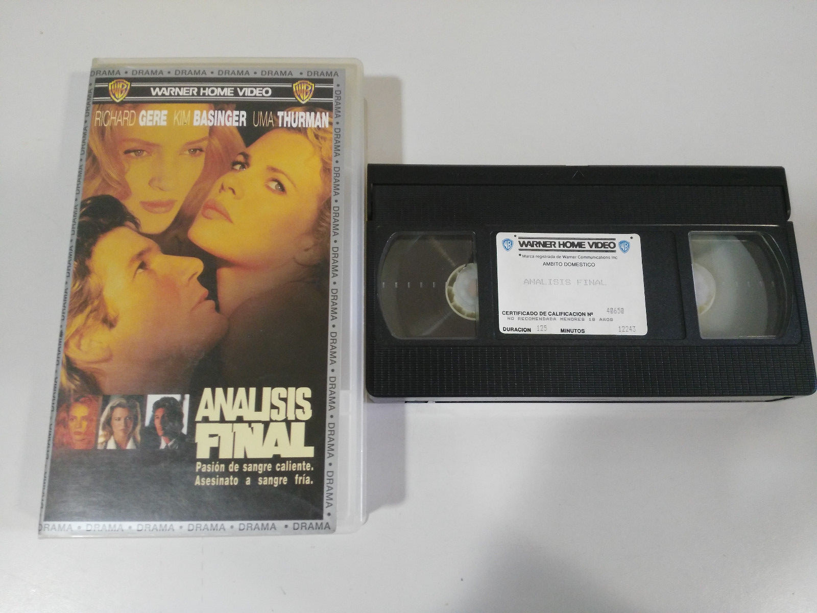 Final Analysis Richard Gere Kim Basinger Uma Thurman - VHS Tape Spanish ...
