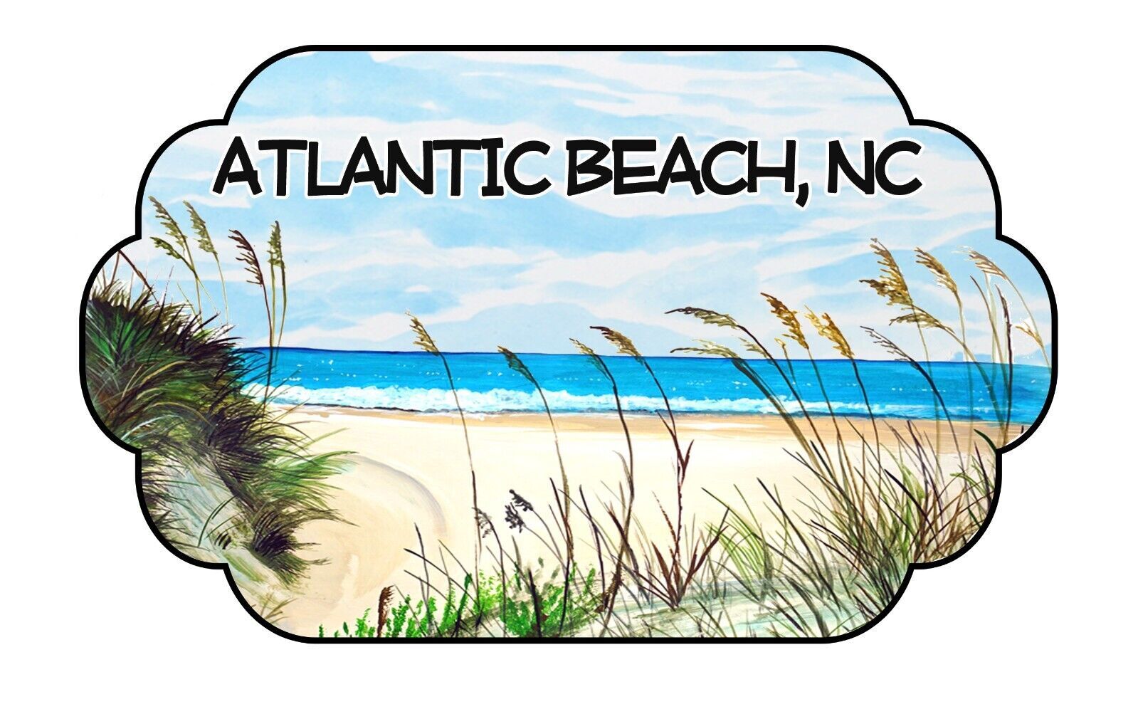 Atlantic Beach NC Beach Scene High Quality Decal Car Truck Gift Boat ...