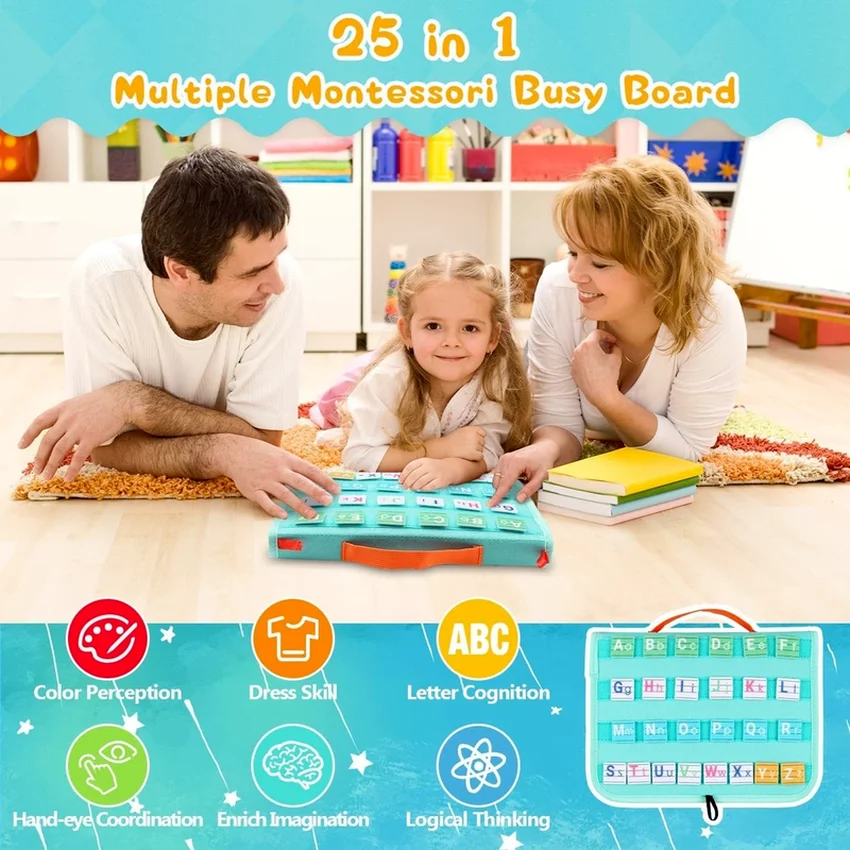 Montessori Busy Board: Sensory Toys To Develop Fine Motor Skills In ...