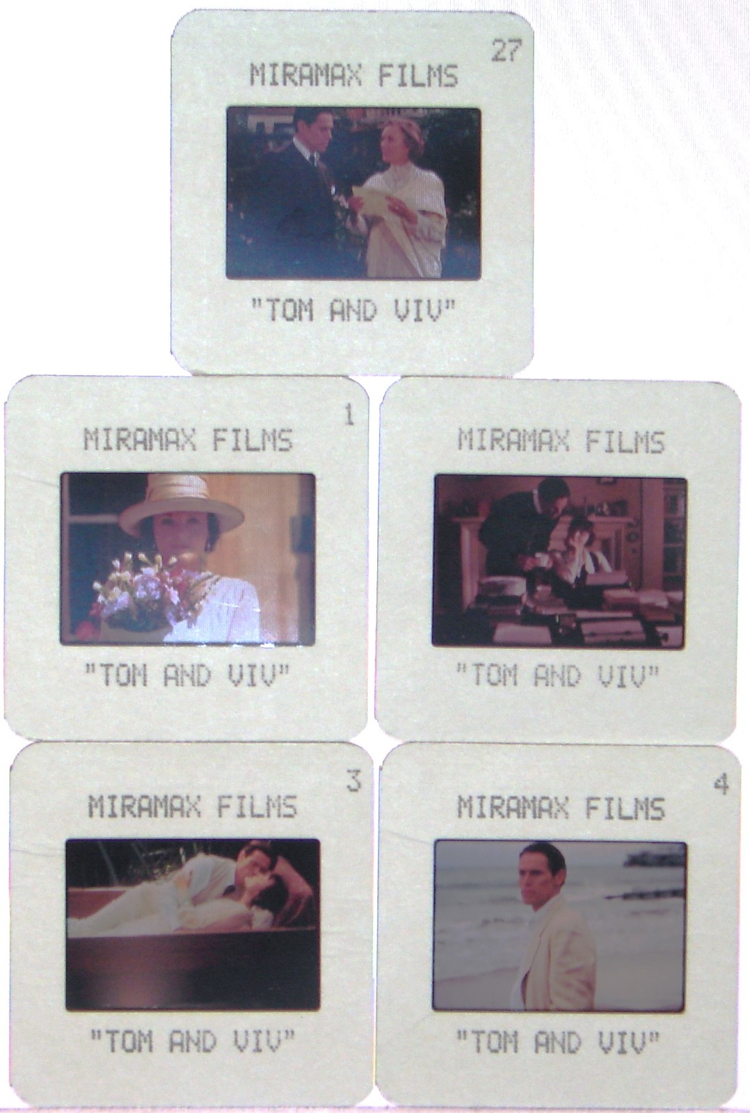 5 1994 TOM AND VIV 35mm Color Movie Press Slides Willem Dafoe Miranda ...