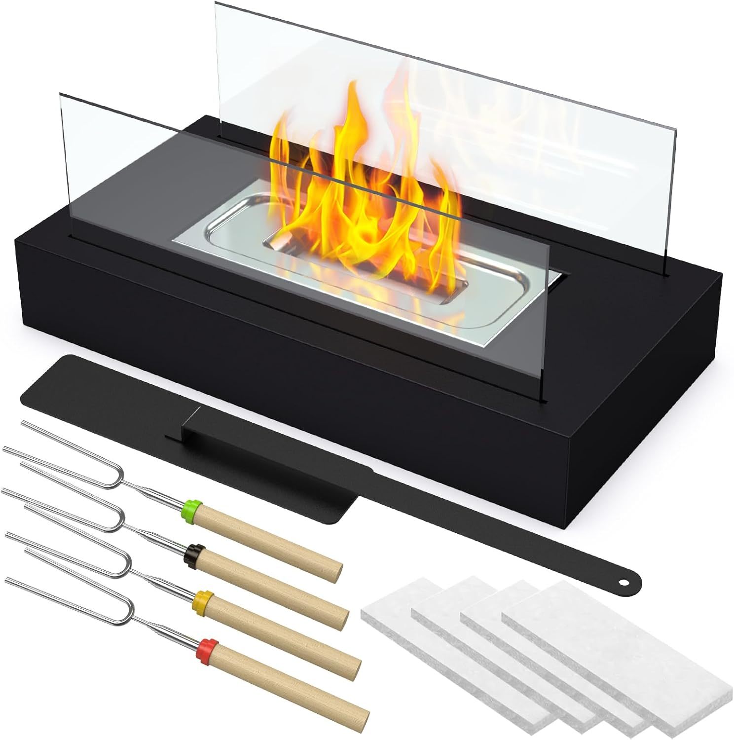 Tabletop Fire Pit -Safer Table Fireplace With Cobblestone, Dycyrq ...