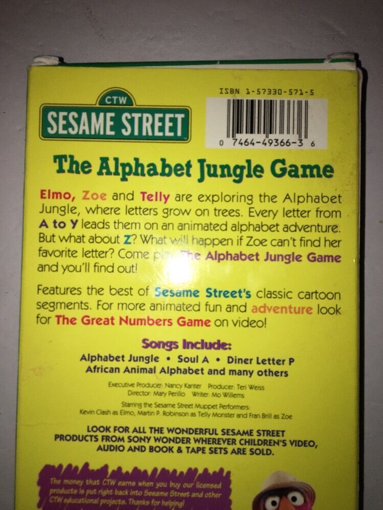 Sesame Street-The Alfabeto Giungla Gioco (VHS,1998) -tested-rare ...