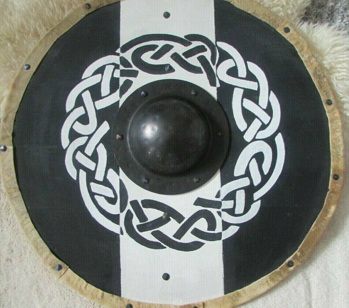 Authentic Viking Knights Celtic Knot Triquetra Circle Wooden Shield ...