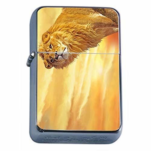 Lion Flip Top Dual Torch Em2 Smoking Cigarette Silver Refillable Dual ...