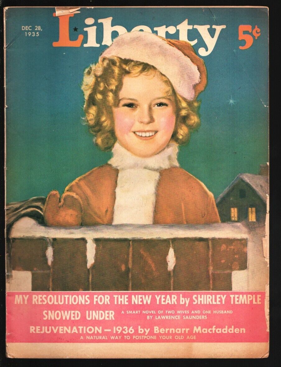 Liberty 12/28/1935-Shirley Temple Christmas cover & story-Pulp fiction ...