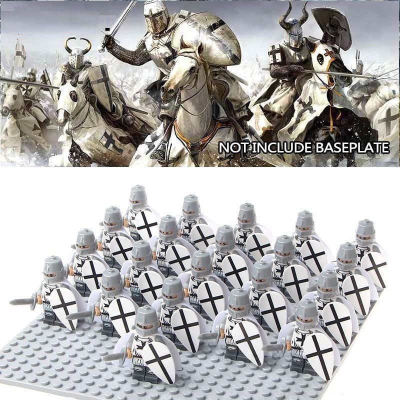 21pcs/set Medieval Crusader (Christ Knight) White Cloak with Shield ...