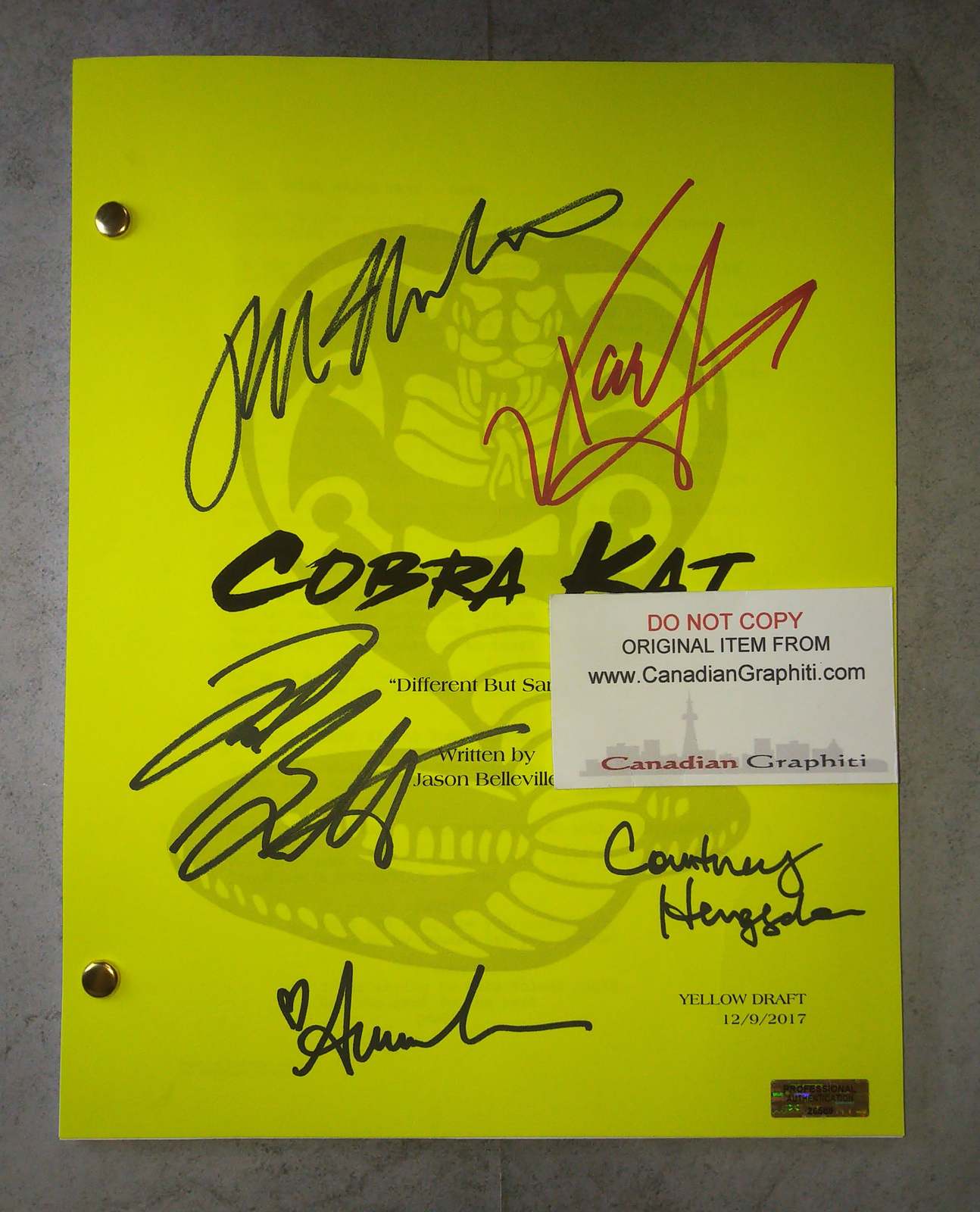 Cobra Kai 5x Cast Hand Signed Autograph Script COA Ralph Macchio, Xolo ...