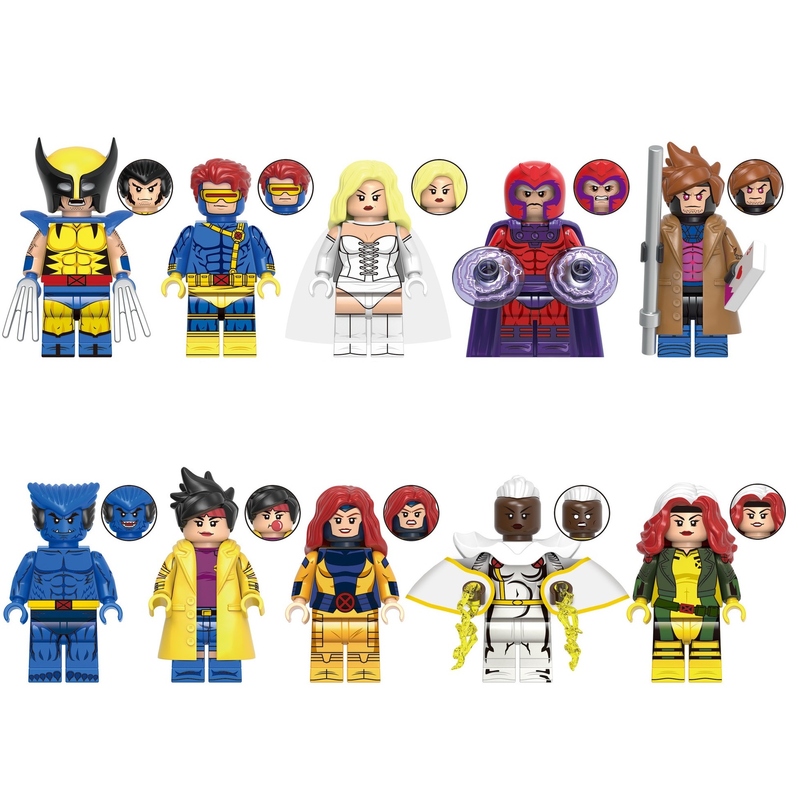 Marvel X-Men Rogue Storm Gambit Jubilee Cyclops Magneto 10pcs ...