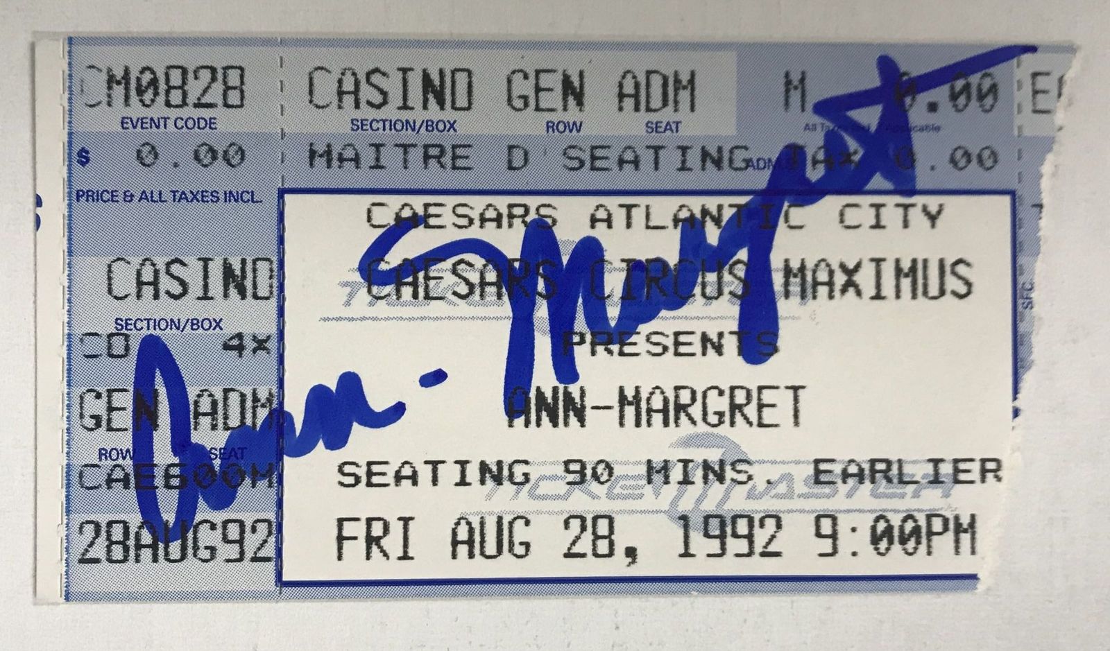 Ann-Margret Autographed Signed 1992 Caesar's Circus Maximus Ann Margret ...