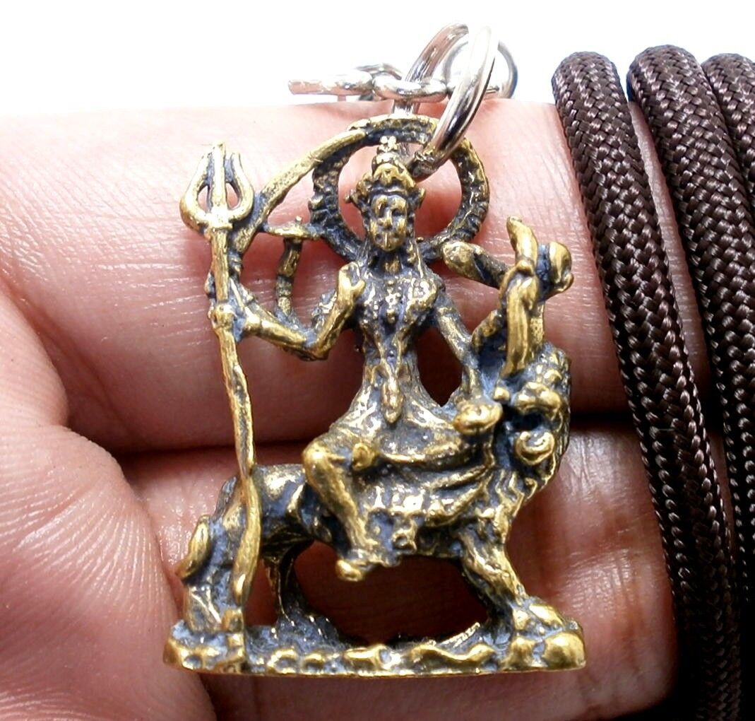 DURGA PARVATI KALI UMA DEVI BRASS AMULET GODDESS SHAKTI HINDU DEITY ...